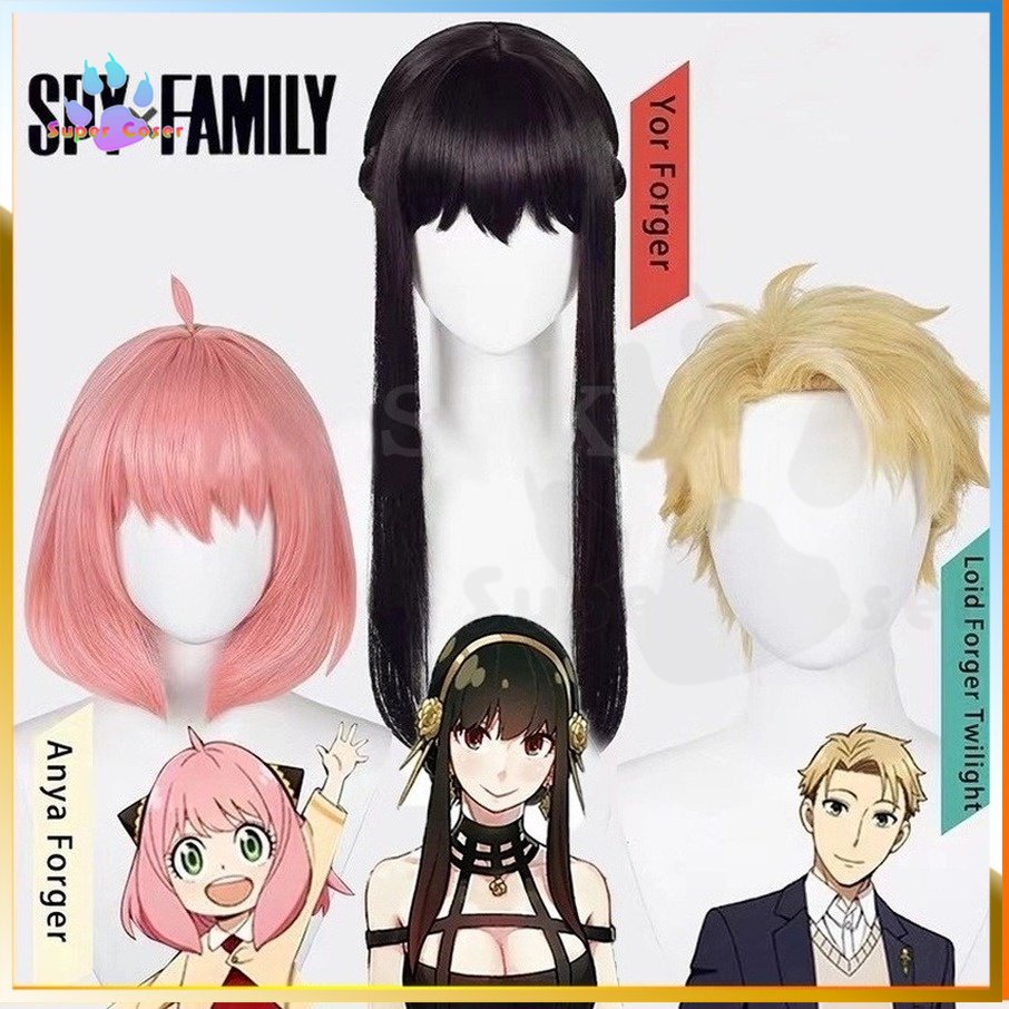 Anime Spy Family Anime Cosplay Hair Anya Yor Forger Loid Black Rose ...