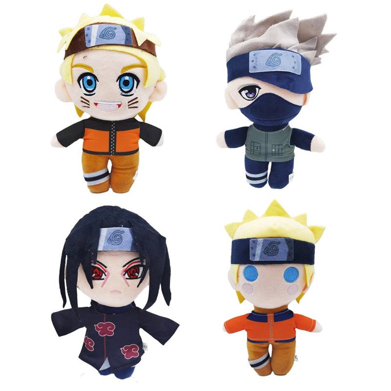 20cm Anime Naruto Plush Stuffed Doll Naruto Uchiha Itachi Kakashi ...