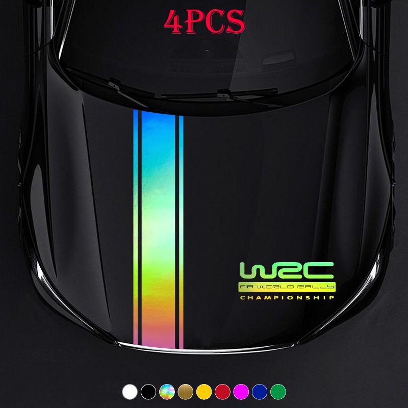 4PCS WRC FIA World Rally Championship Stripe Set Car Hood Roof Trunk ...