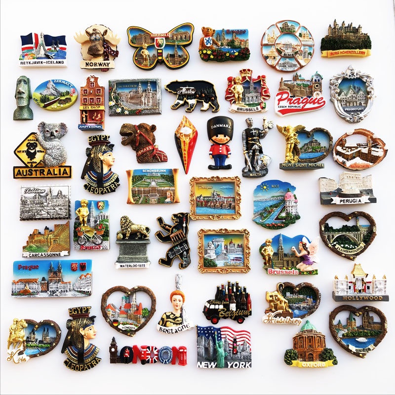 Ireland Estonia Iceland Malta Germany Czech France Refrigerator Magnets ...