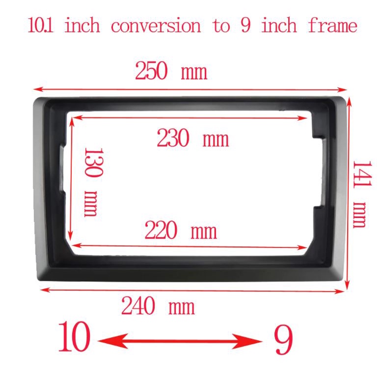 Universal frame android adapter Converter Headunit 10inch To 9inch ...