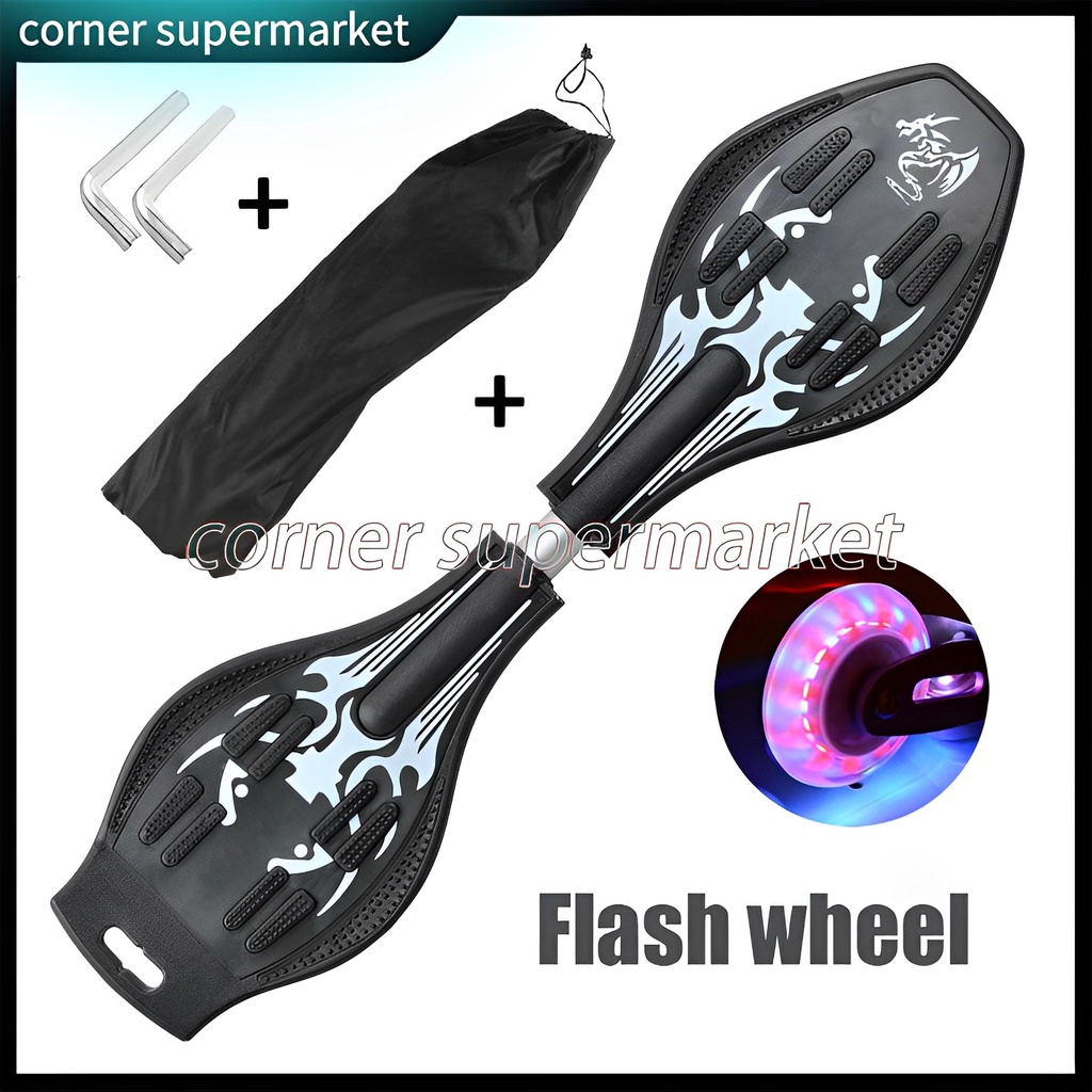 2 Wheel Skateboard with 360-degree Casters for Kids, Teens, and Adults ...