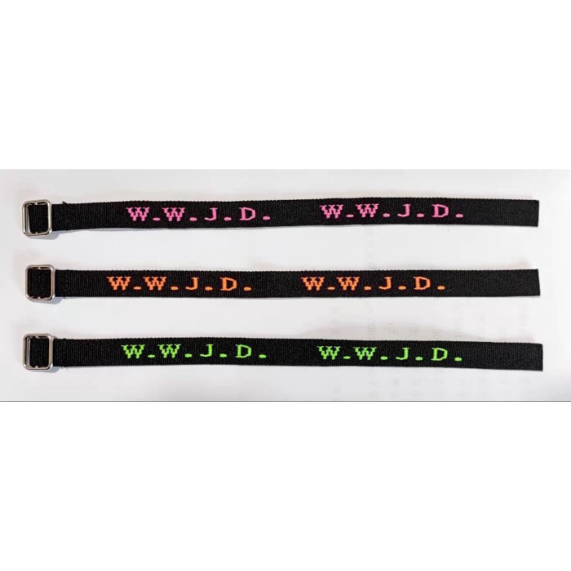 Original WWJD woven bracelet, metal lock black color neon word | Shopee ...