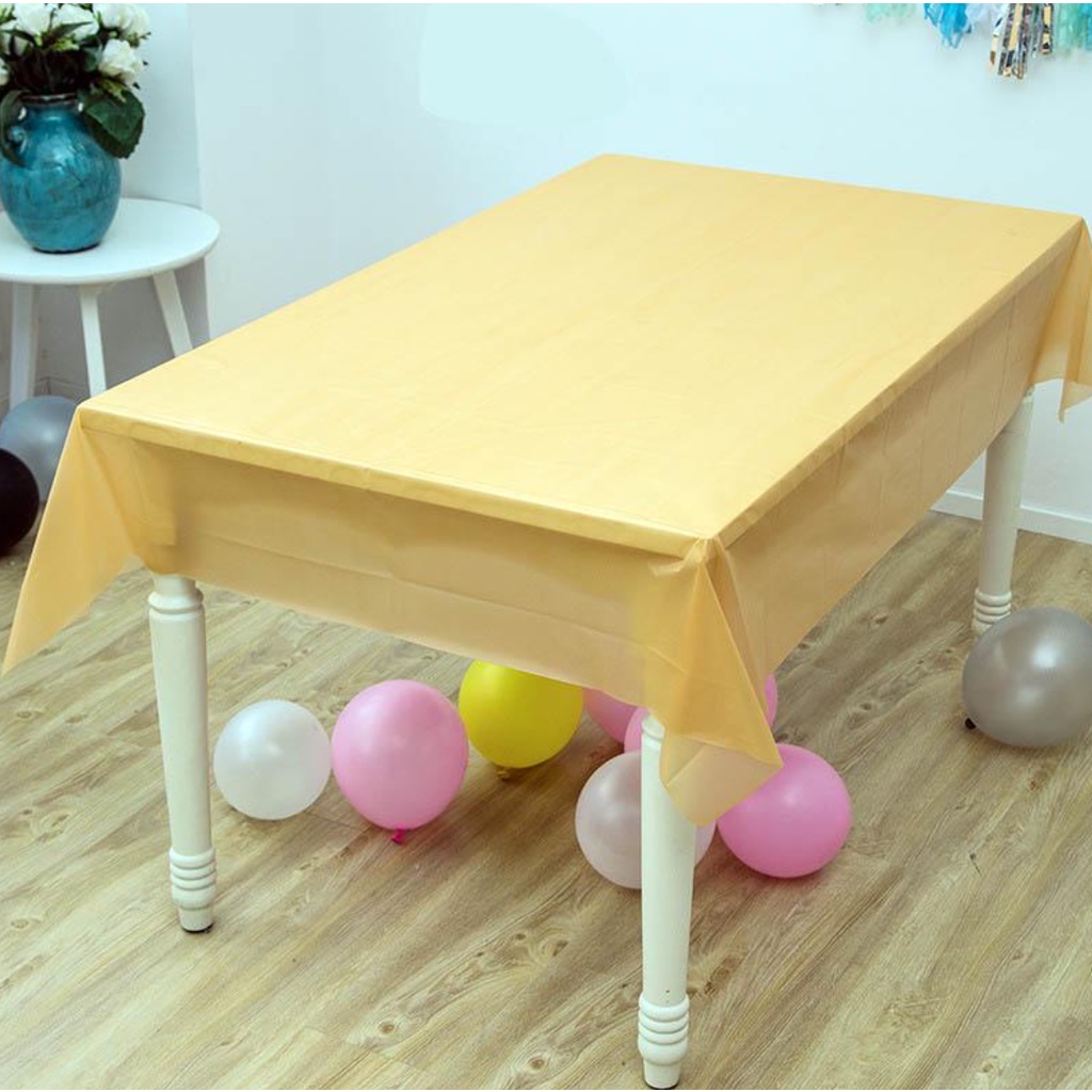 Agar.shop 6 Seater Plain Plastic Table Cover Waterproof Rectangular Disposable Party Decoration ...