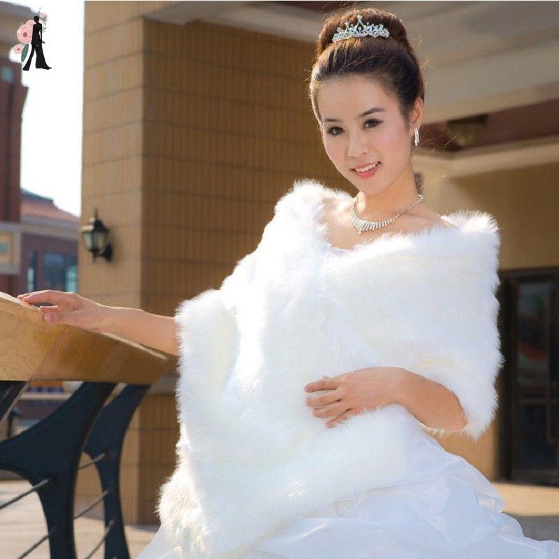 FAUX FUR SHAWL Wedding Bridal Shawl elegant Winter long wool shawl ...