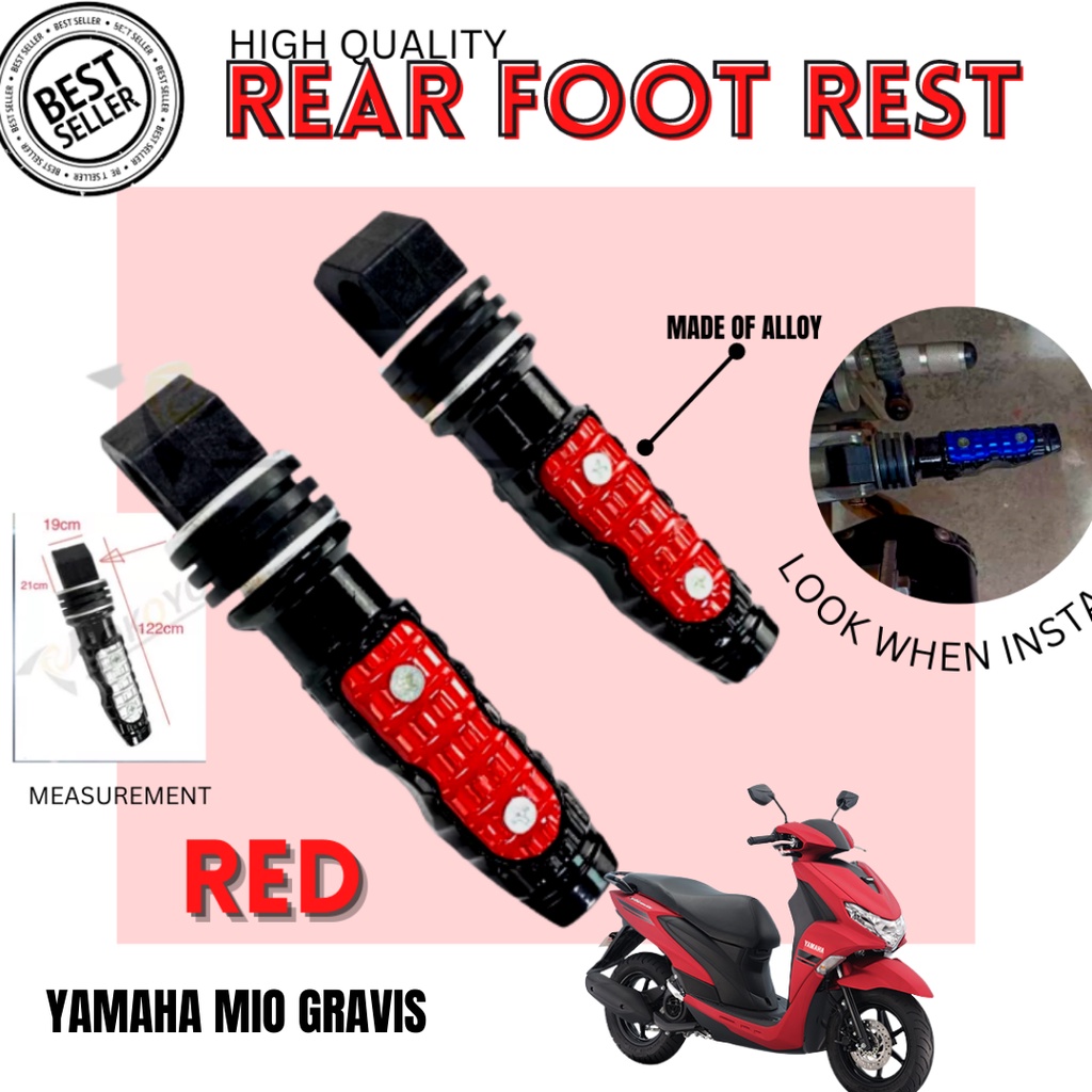 FOOT REST FOR MOTORCYCLE : YAMAHA MIO GRAVIS | RED | REAR FOOT REST ...