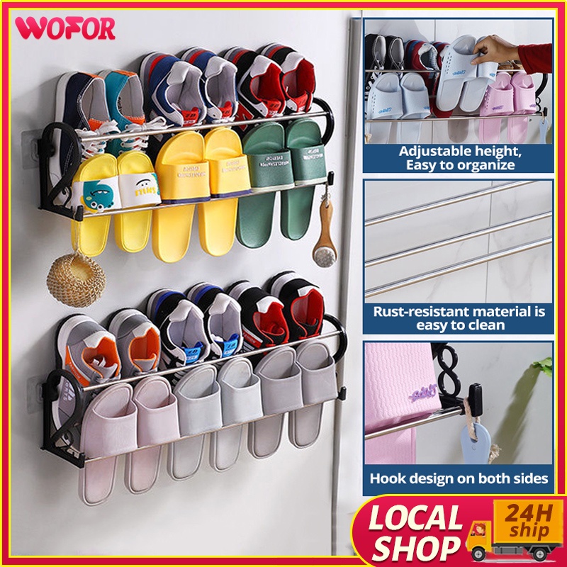Wall Mounted Shoe Organizer Shoe Rack Slipper Rack Kitchen Organizer ...