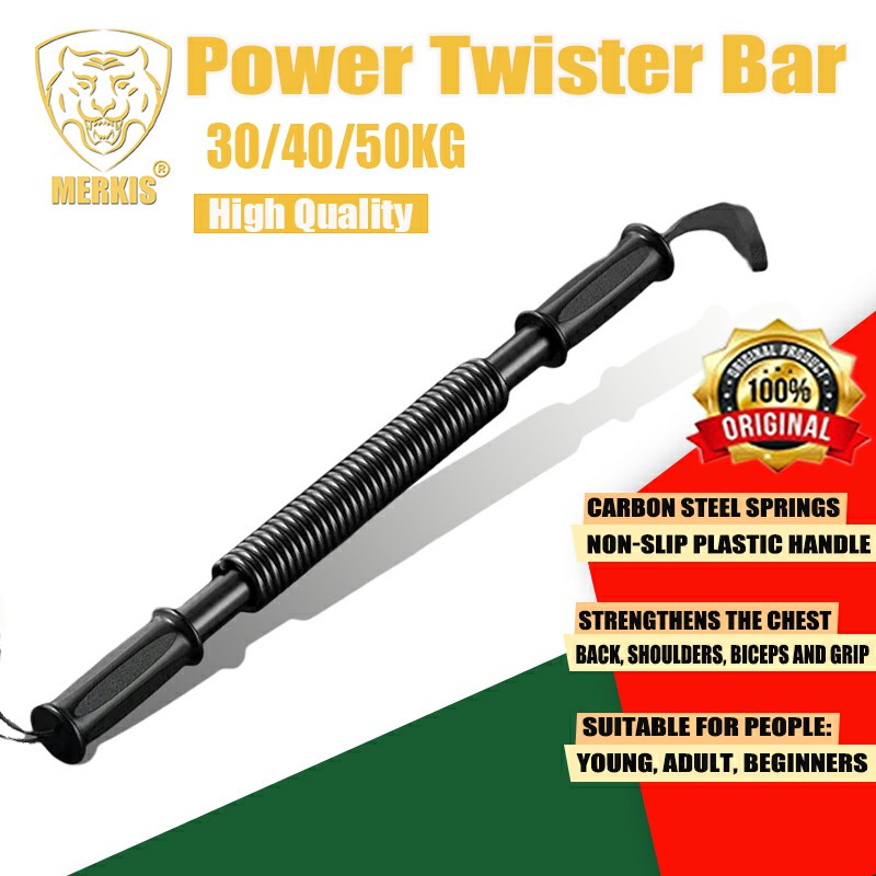 Power Twister Bar Arm Force Rod Spring Forearm Muscle Strengthening ...