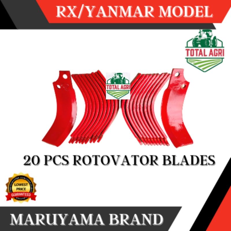 ROTOVATOR BLADE RX/Yanmar Model 1 Set/20 pcs. Maruyama Brand Kubota ...