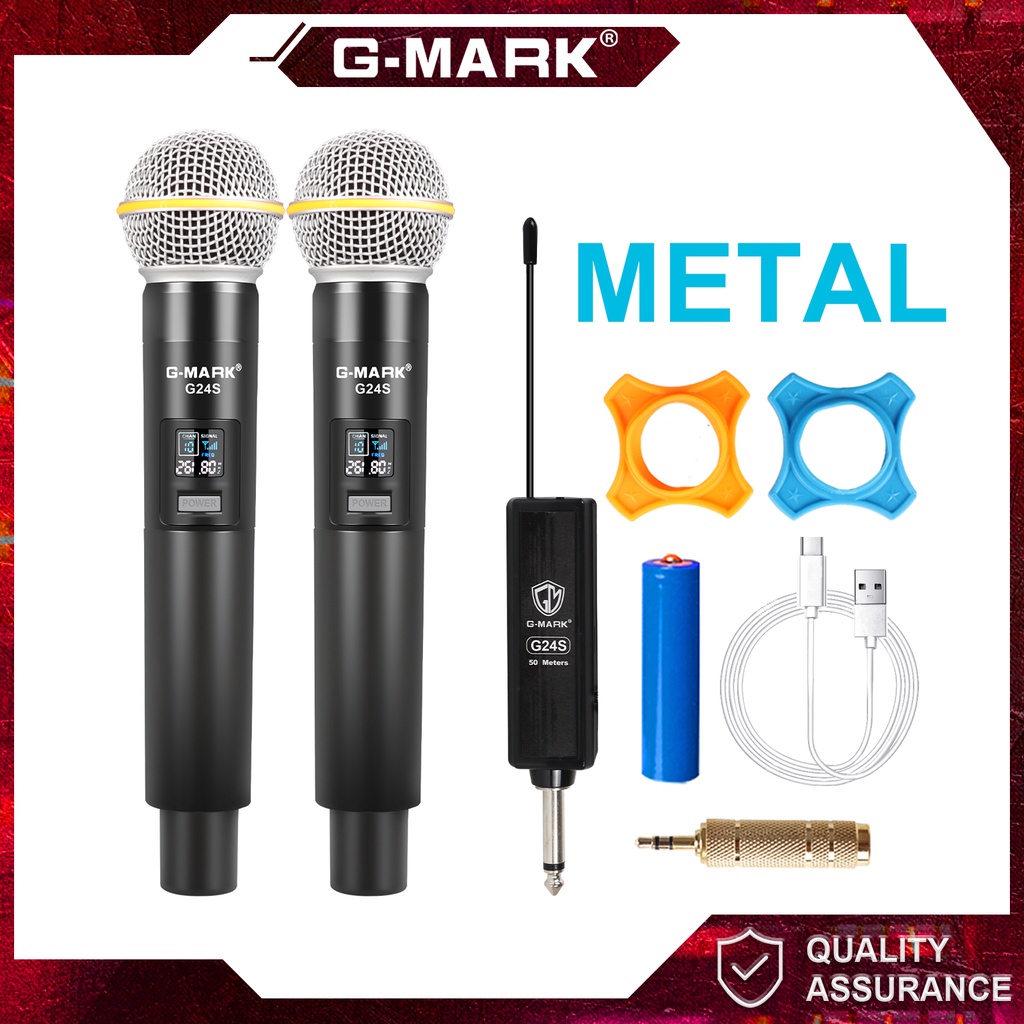 G-MARK G24S VHF Microphone Wireless Dynamic Mic Fixed Frequency ...