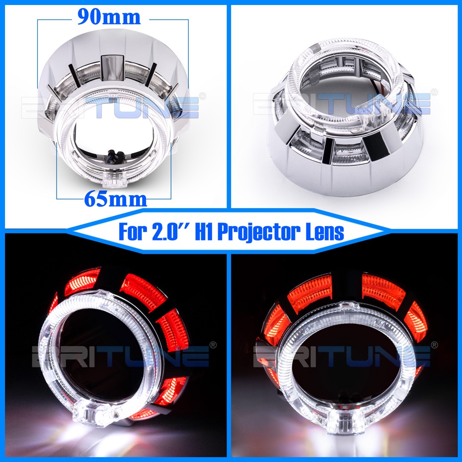 1.8/2.0 inch Projector Shrouds Angel Eyes Retrofit HID LED Lens ...