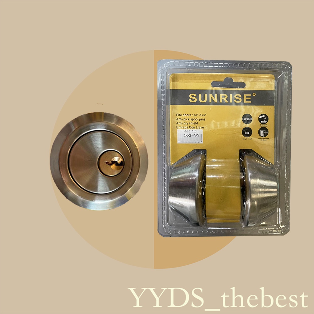 Sunrise 102ss Deadbolt double deadbolt lock set stainless silver ...