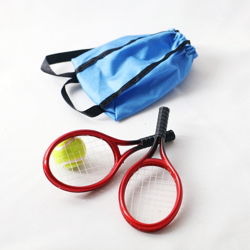 Doll house Mini Tennis Racket Set Scene Accessories Simulation Sports ...