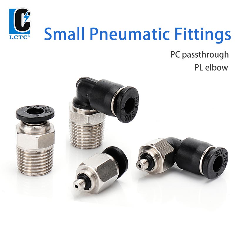 M3 M5 Pneumatic micro connector small trachea quick-insertion thread straight through PC4-M3/PC6 ...