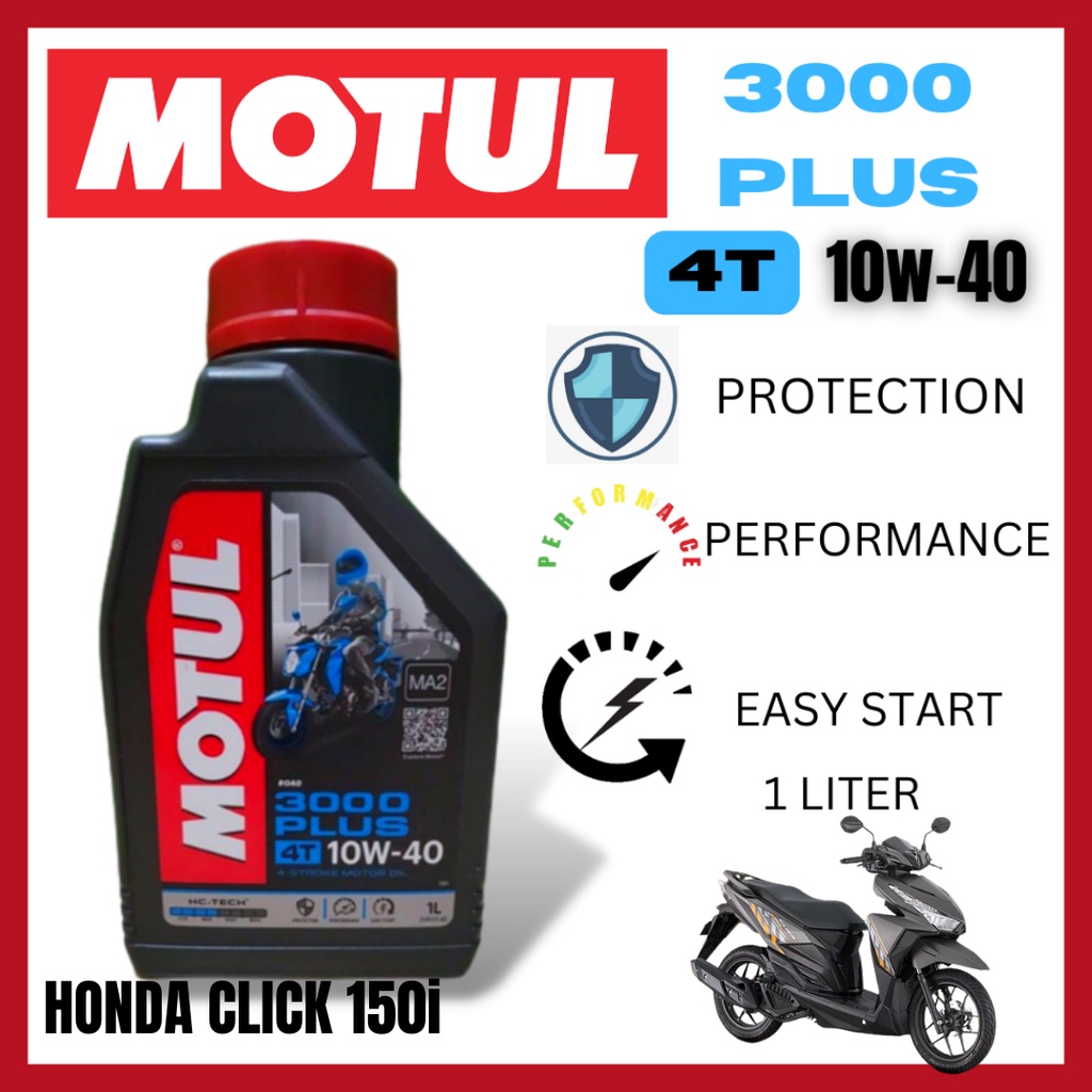ORIGINAL MOTUL 3000 PLUS 4T 10W-40 FOR HONDA CLICK 150i | 4-STROKE ...