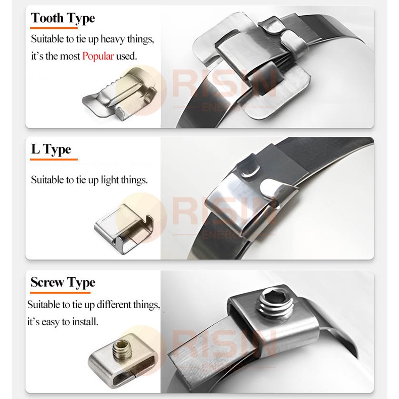 304 Stainless Steel Packaging Buckle Tooth Type Buckle L-shaped Buckle ...