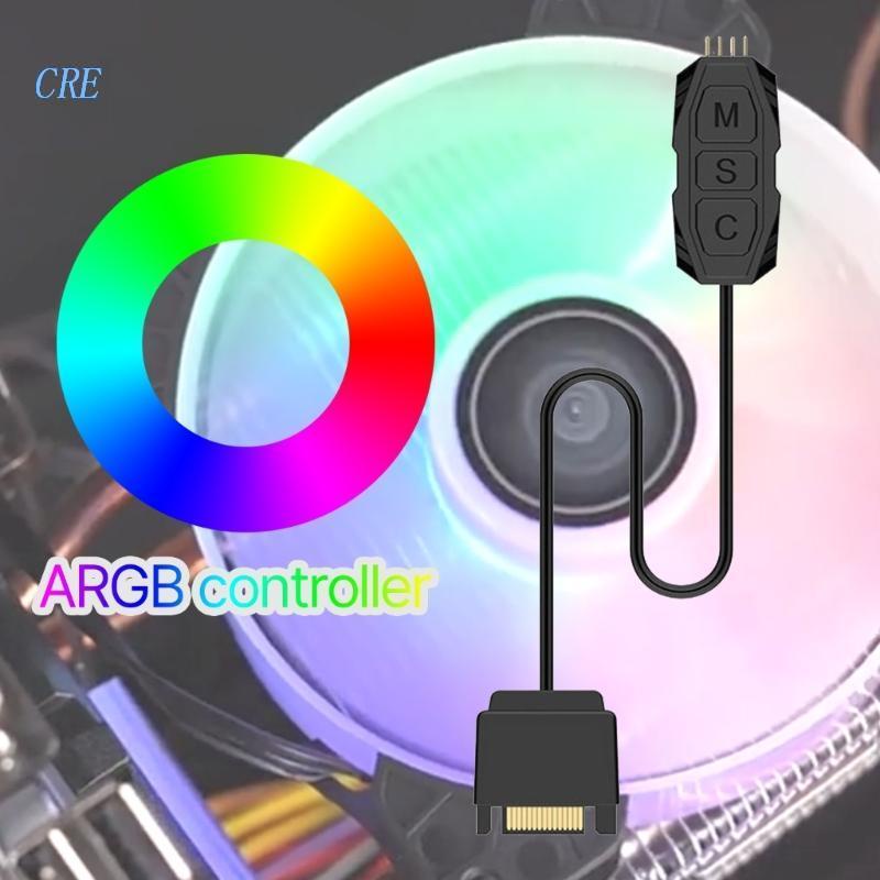 CRE 5V 3Pin to ARGB Mini Power Adapter Controller HUB Computer Fan LED ...