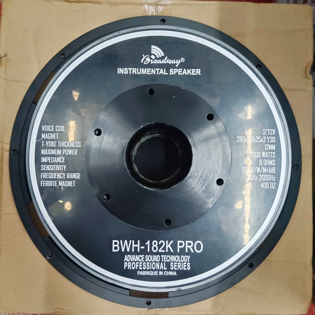 Broadway BWH-182K PRO 8 Ohms 18 inch 2000W Double Magnet Instrumental ...
