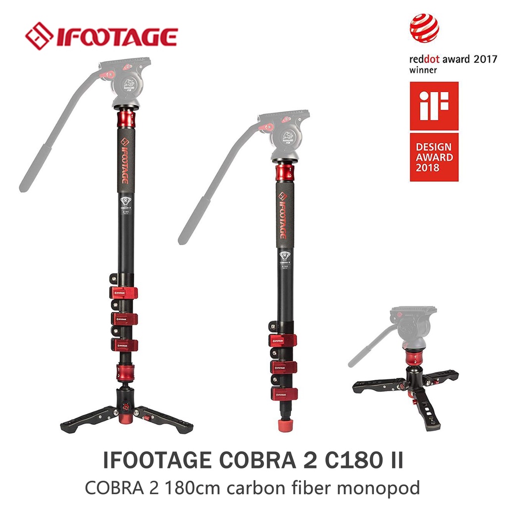 IFOOTAGE C180 II Video Monopod Professional Telescopic Monopods with ...