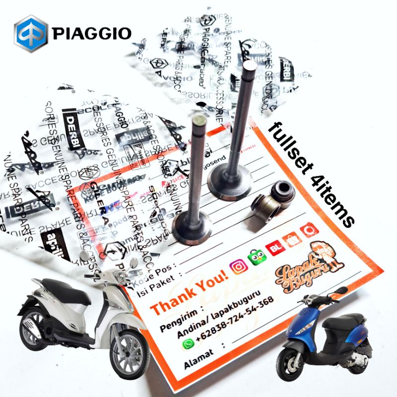 Piaggio ZIP 100CC PIAGGIO LIBERTY 100CC 2V 4T PAYUNG Valve SET IN OUT ...