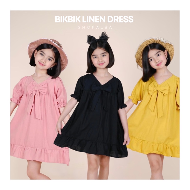 Bikbik Cotton Linen Dress for Girls Kids Casual OOTD 5-7yrs old ...