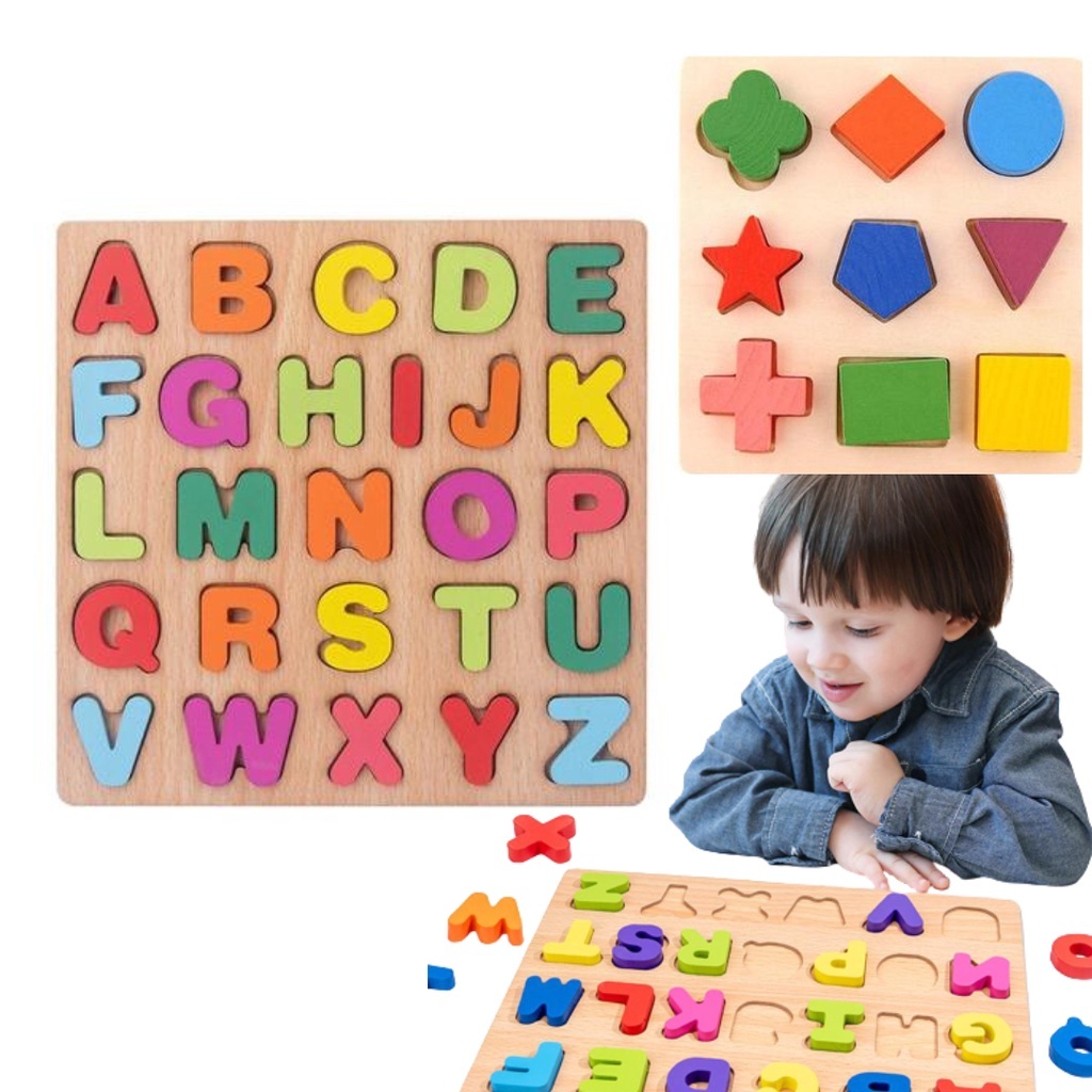 26 letters ABC Puzzle for kids Puzzles Wooden Toys Alphabet Digital ...