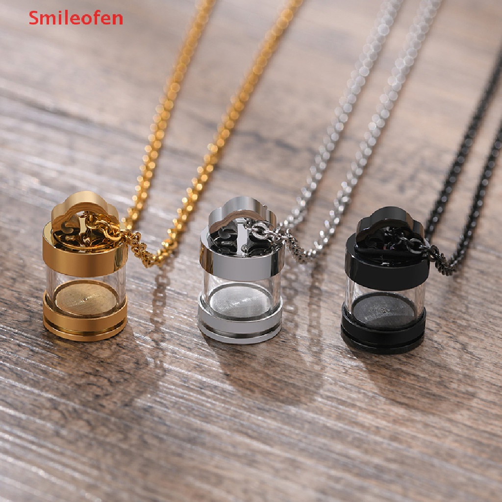 [Smileofen] Clear Hollow Fillable Glass Tube Necklaces for Women Men ...