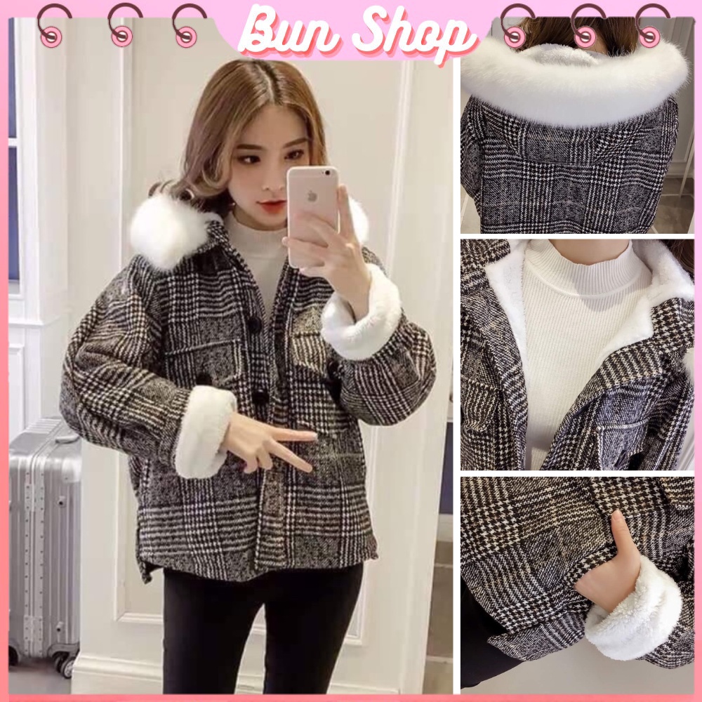 Jacket Da - 2-layer full-body fleece-lined evening gown Thick fur hat ...