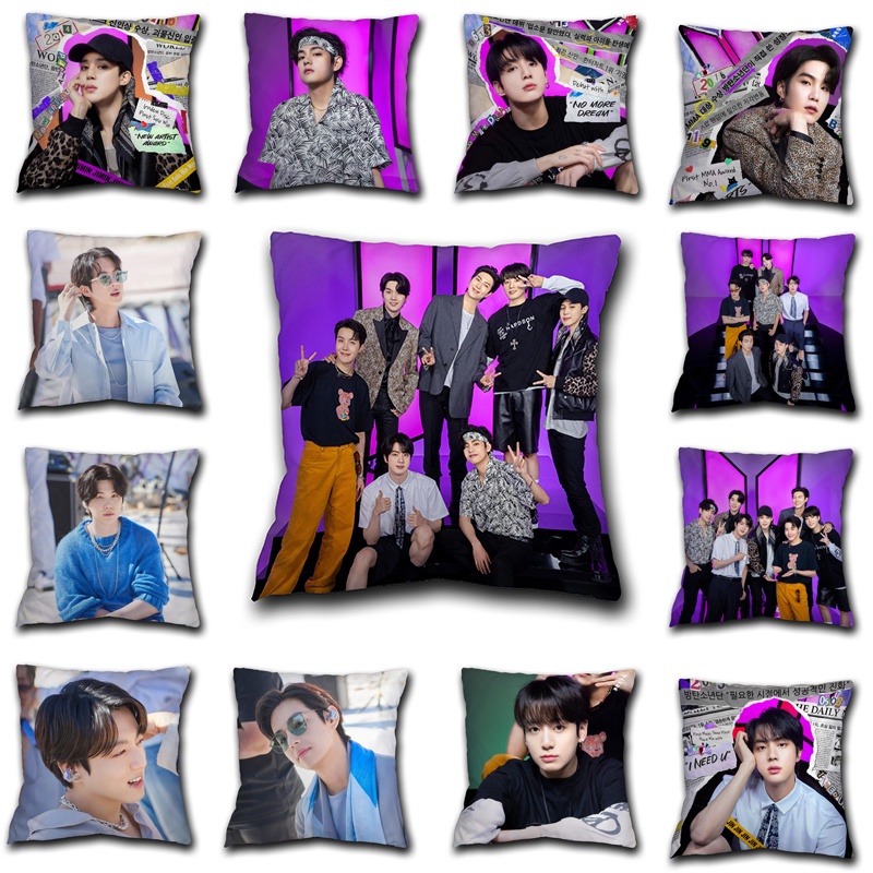 BTS Korean Fashion Boy Band Square Pillowcase Bangtan Boys Car Cusion ...