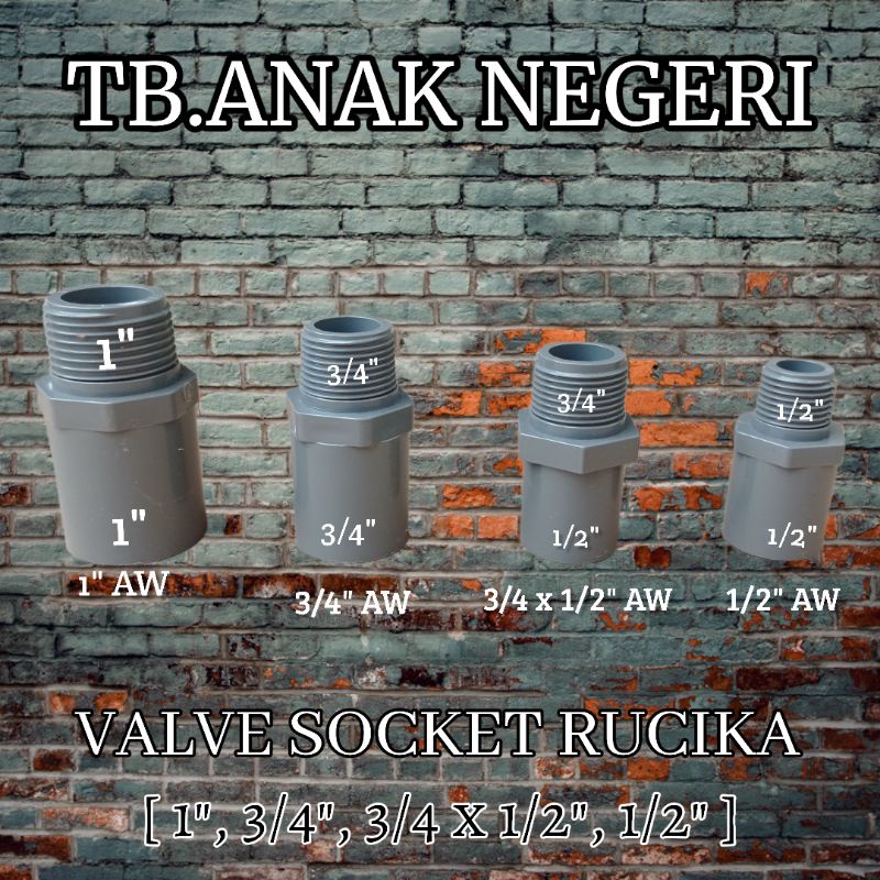 Rucika SDL (SOCKET DRAT OUTSIDE) 3/4 SDL3/4 X 1/2 AW / VALVE SOCKET 3/4 ...