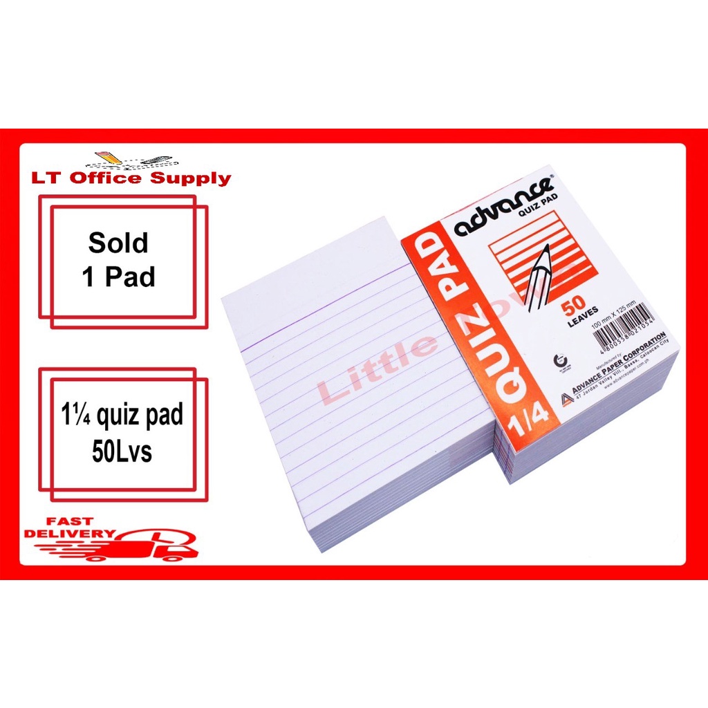 1 Pad Quiz pad 50 leaves | Shopee Philippines