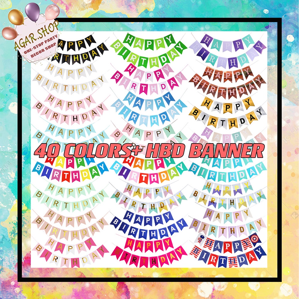 Agar.Shop 1Set Elegant Happy Birthday Banner Best Seller 1 Set Party ...