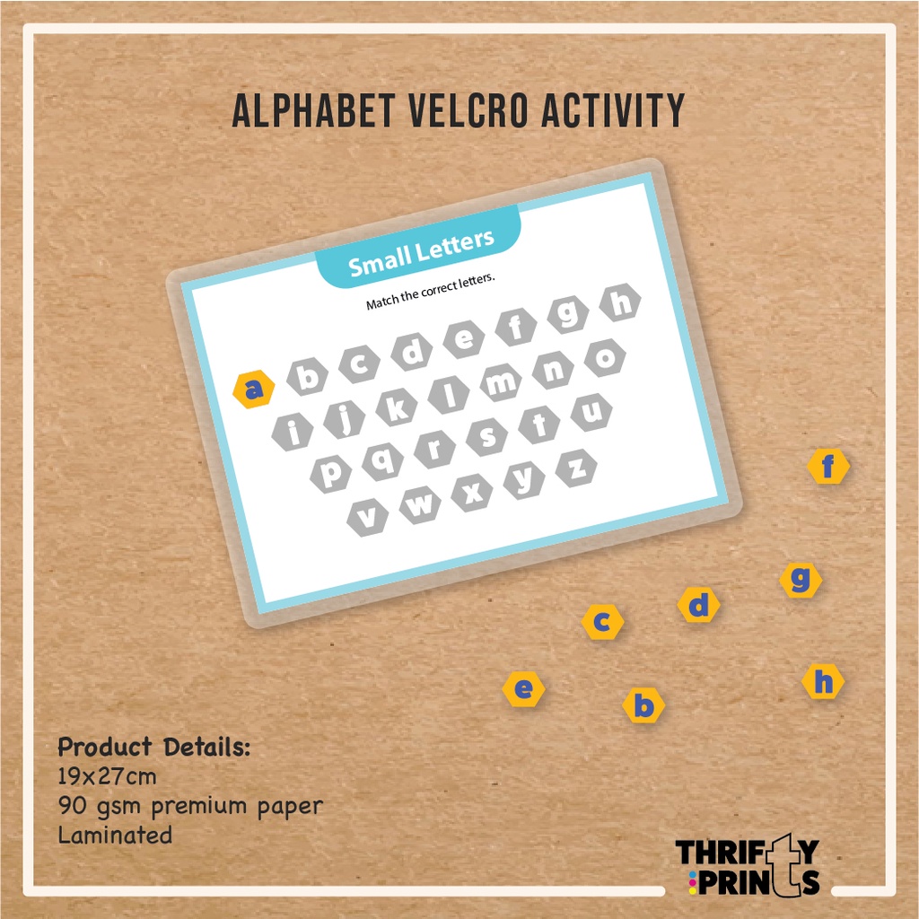 Alphabet Matching Laminated With Velcro Learning Material Activity ...