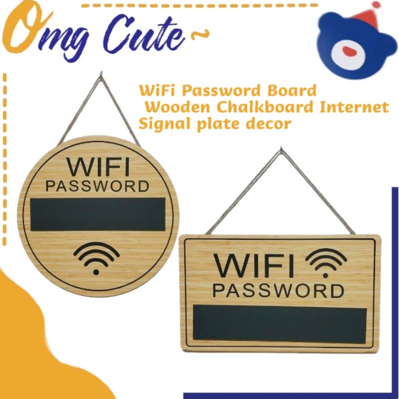 WiFi Password Hanging Board Wooden Chalkboard Internet Signal plate ...