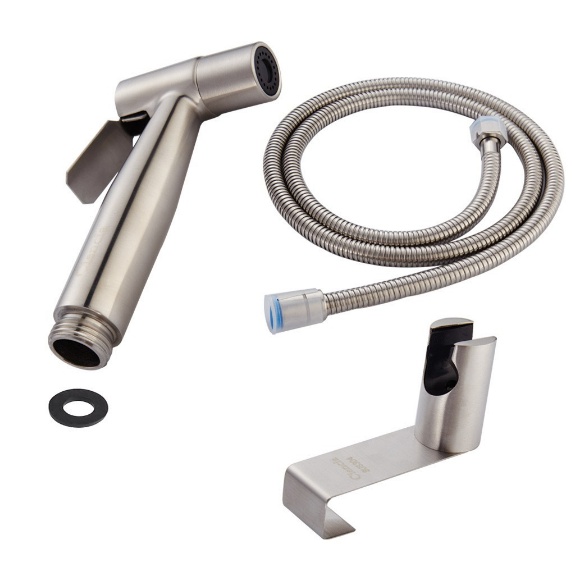 STAINLESS STEEL SUS304 HAND SPRAY BIDET HOSE SET & HOLDER BATHROOM ...