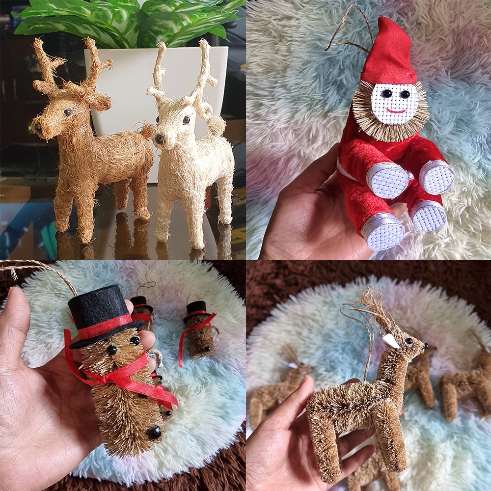Mini Standing Reindeer Rudolf Christmas Tree Decoration Pasabit Abaca ...
