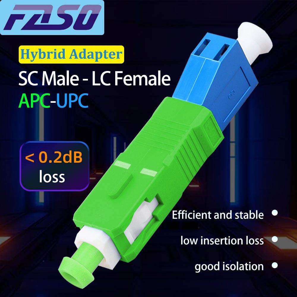 FASO 10pcs SC-LC APC/UPC Connector Fiber Optic Hybrid Adapter Singlemode SC/APC Male to LC/UPC ...