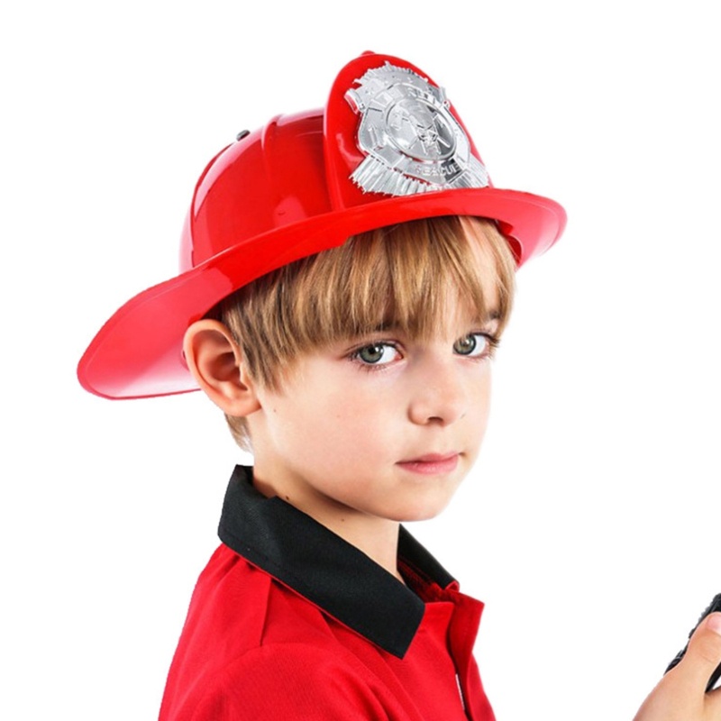 Fireman Hat Costume Accessory Kids Safety Helmet Halloween Cosplay ...