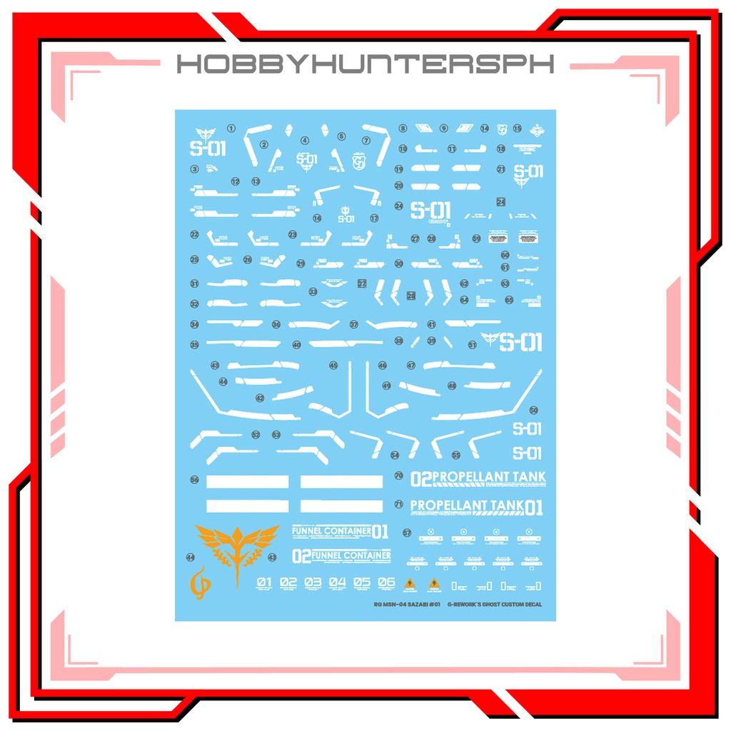 G-Rework RG MSN-04S Sazabi Waterslide Decals | Shopee Philippines