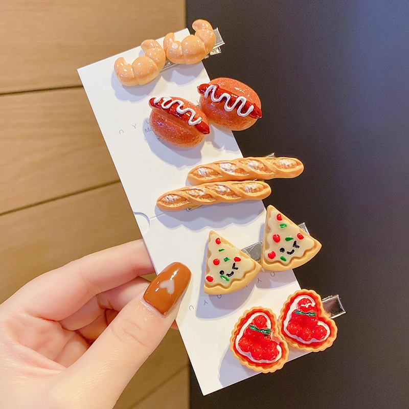 Funny Food Hair Clip Female Headdress Cute Duckbill Side Bangs Pizza ...