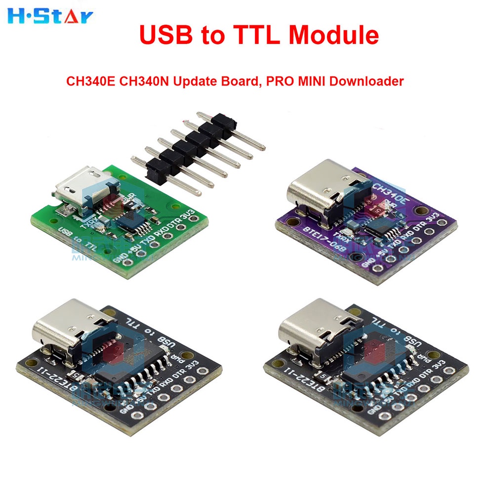 CH340E CH340N Upgrade Board USB to TTL Module TYPE C Interface For ...
