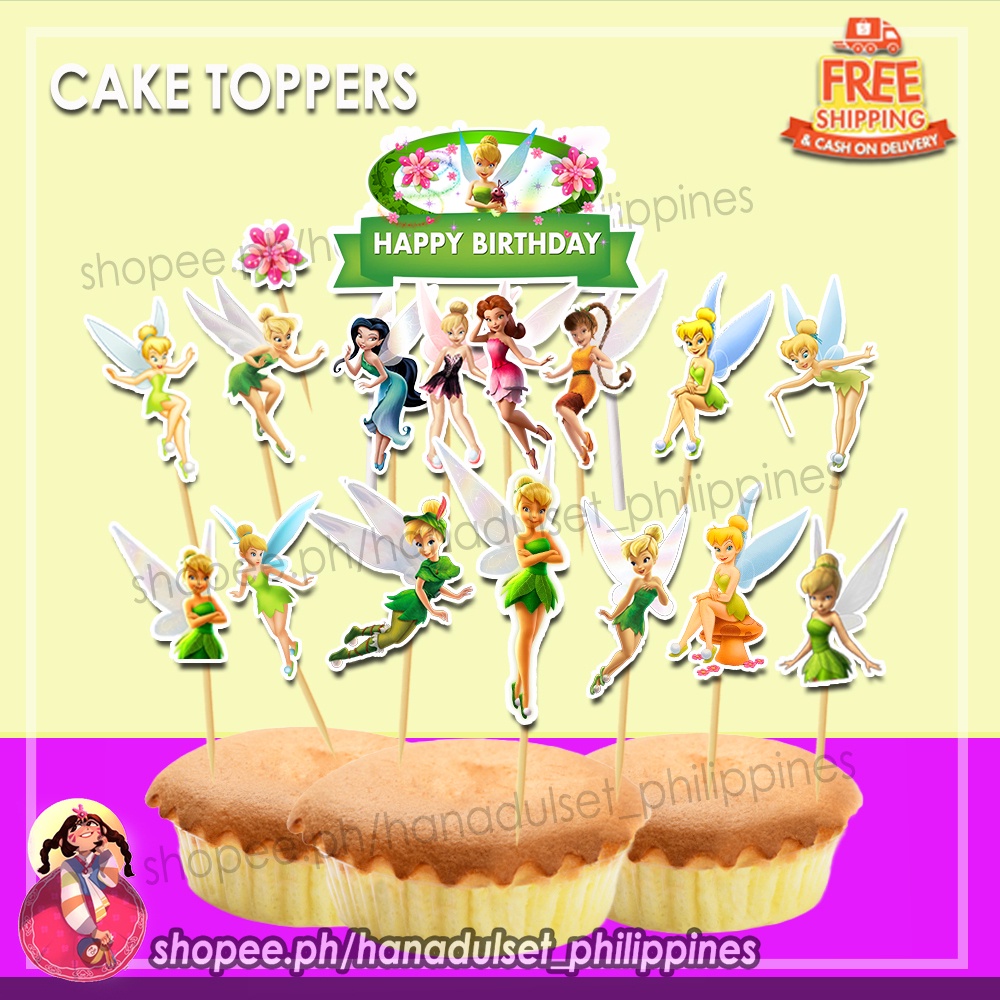 Tinker Bell Topper | Cake Topper | Tinker Bell cup cake toppers | Set ♥ ...