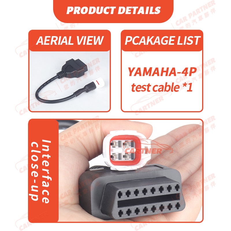 Cartner IN STOCK motorcycle diagnostic adapter cable OBD fault code ...