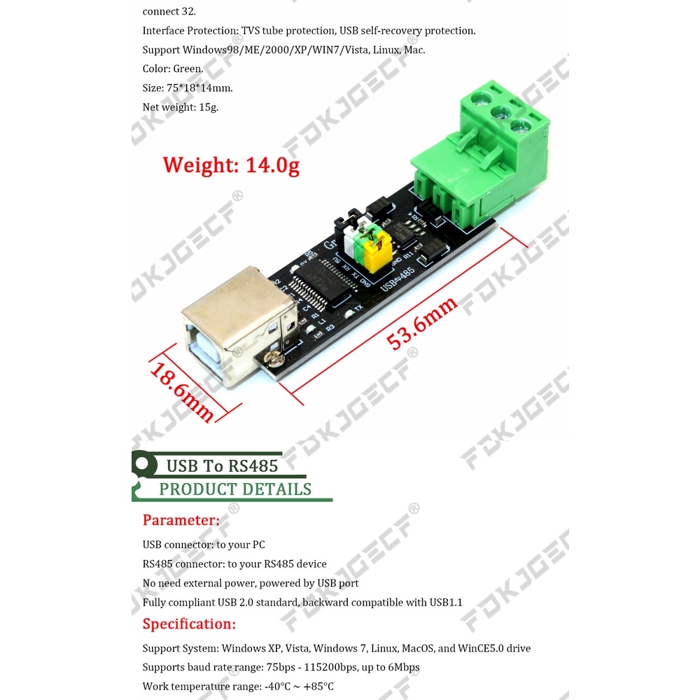 TTL Turn To RS485 Module Hardware Automatic Flow Control Module Serial ...