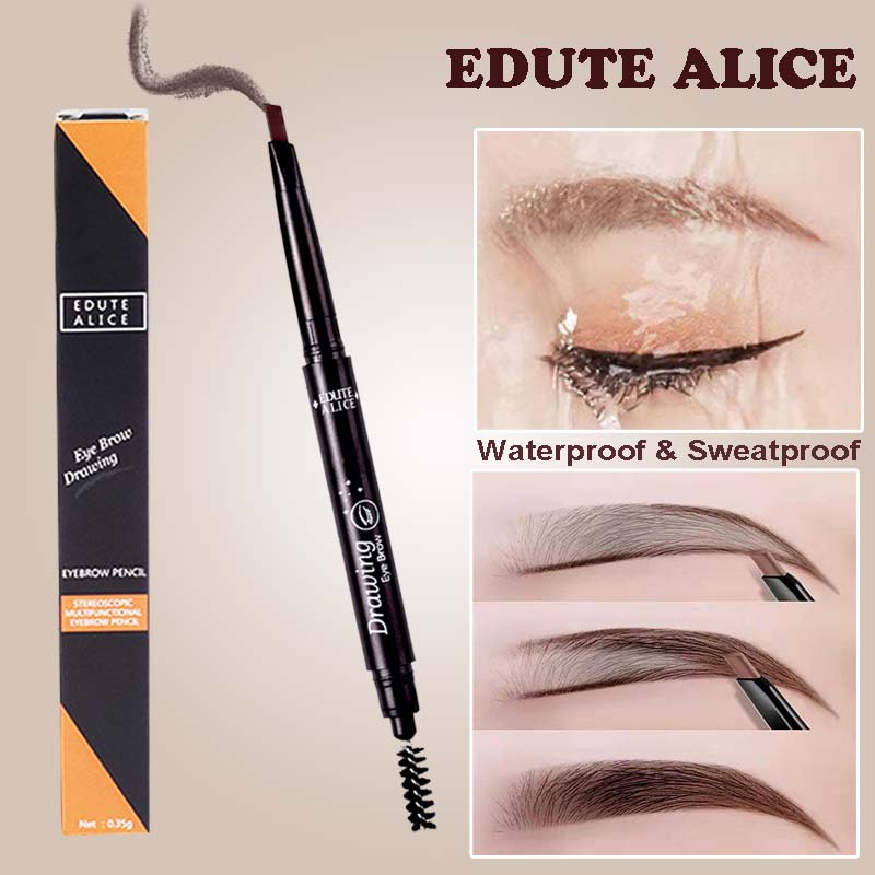 EDUTE ALICE waterproof Eyebrow pencil With Brush 4 Colors Long Lasting ...