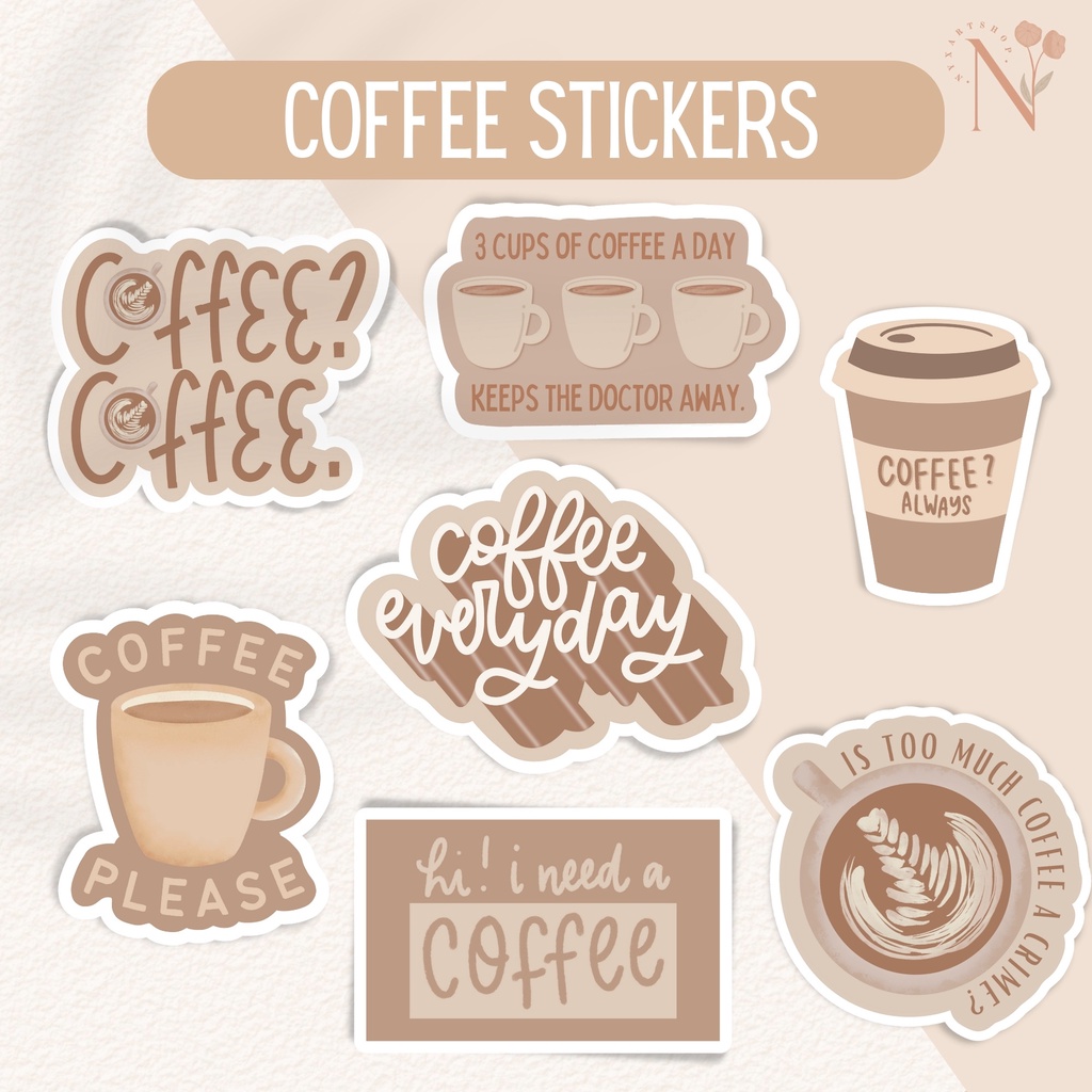 Coffee Statement Waterproof Stickers, Vinyl Stickers for Tumblers ...