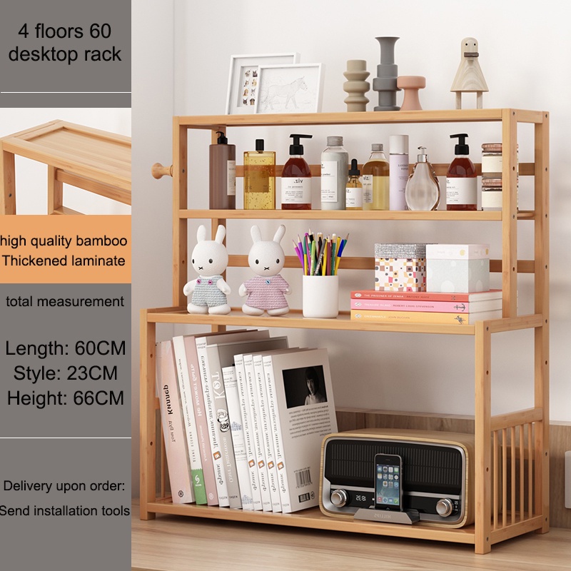 SUNNY BIERE Bamboo Desktop Storage Rack 2/3/4Layers Kitchen Seasoning ...