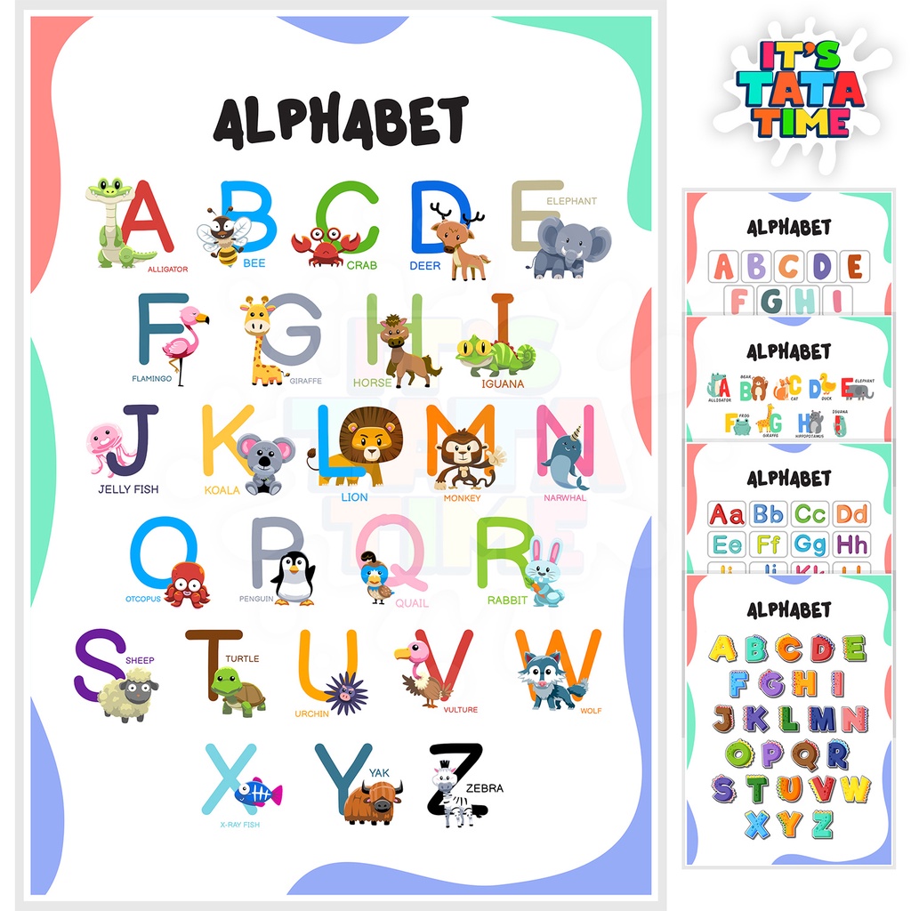 Alphabet Educational Chart for Children - A4 Laminated Glossy | Shopee ...