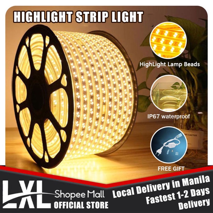 5/10/20M LED Strip Lights Warm White Waterproof Indoor Outdoor Decor ...