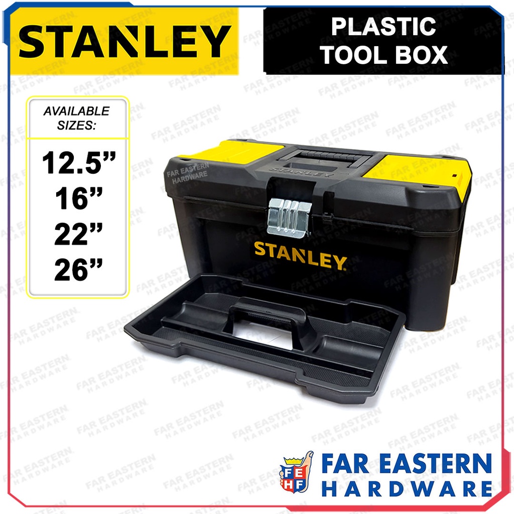 STANLEY Plastic Toolbox Organizer Storage Tool Box w/ Metal Latches ...